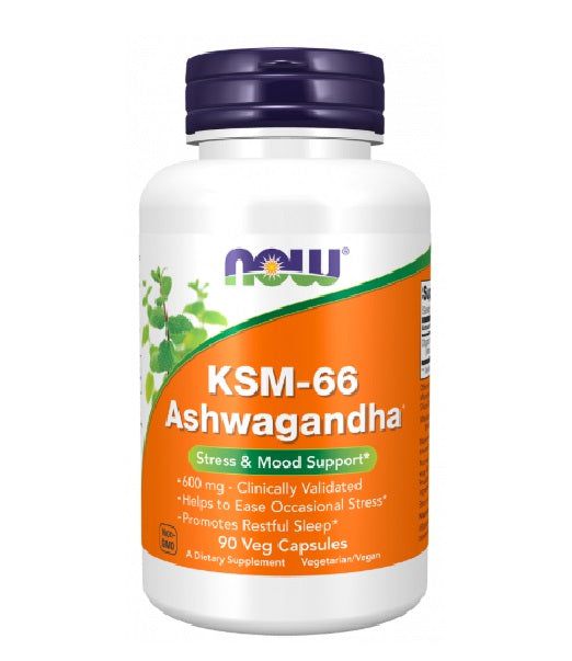 Now Foods, KSM-66 Ashwagandha® 600 mg (90 cápsulas) - entiii